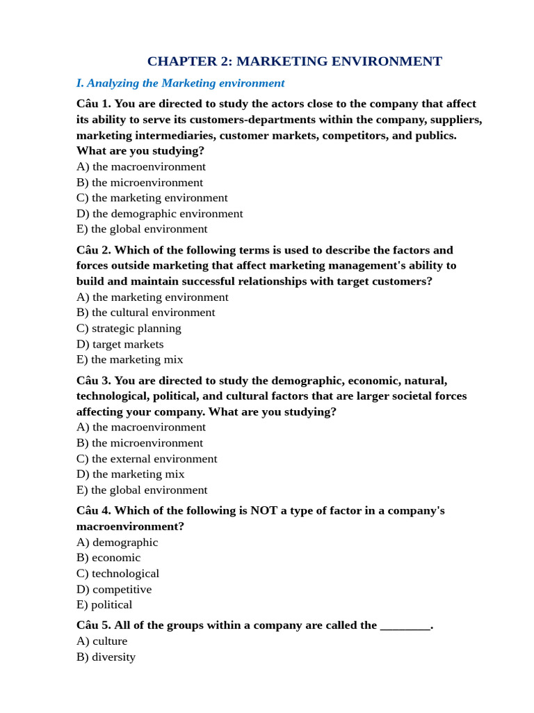 Chương 2 MKT TN | PDF | Survey Methodology | Marketing