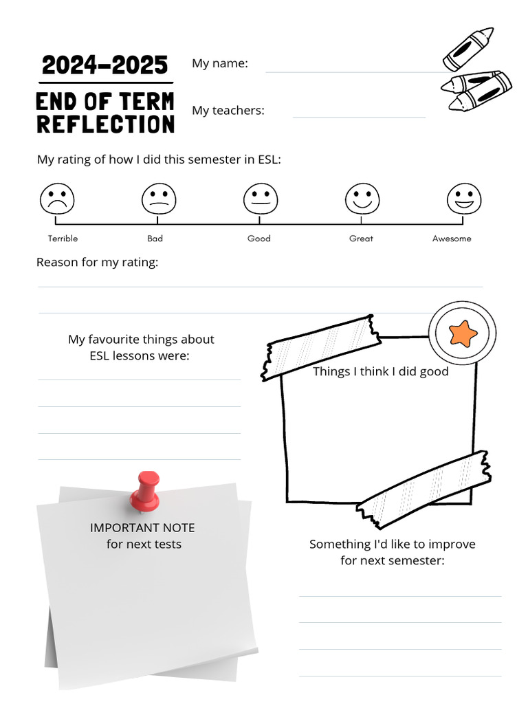 Aqua End of Year Student Reflection Worksheet | PDF