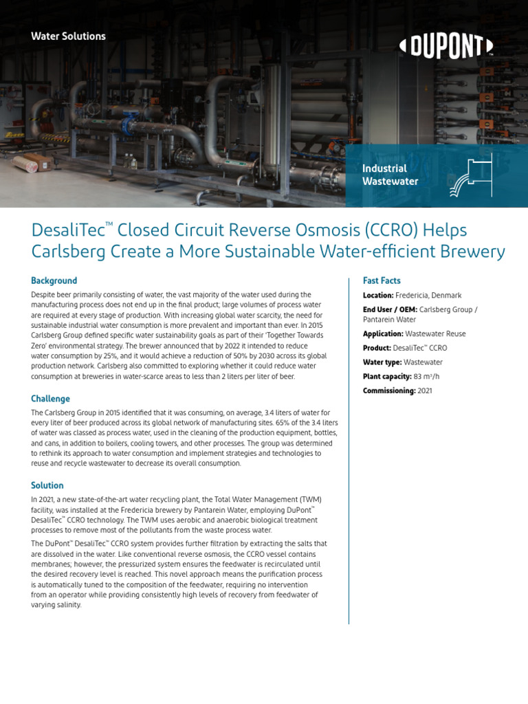 CCRO Water Recycling Plant Carlsberg Brewery CS 45 D04556 en | PDF ...