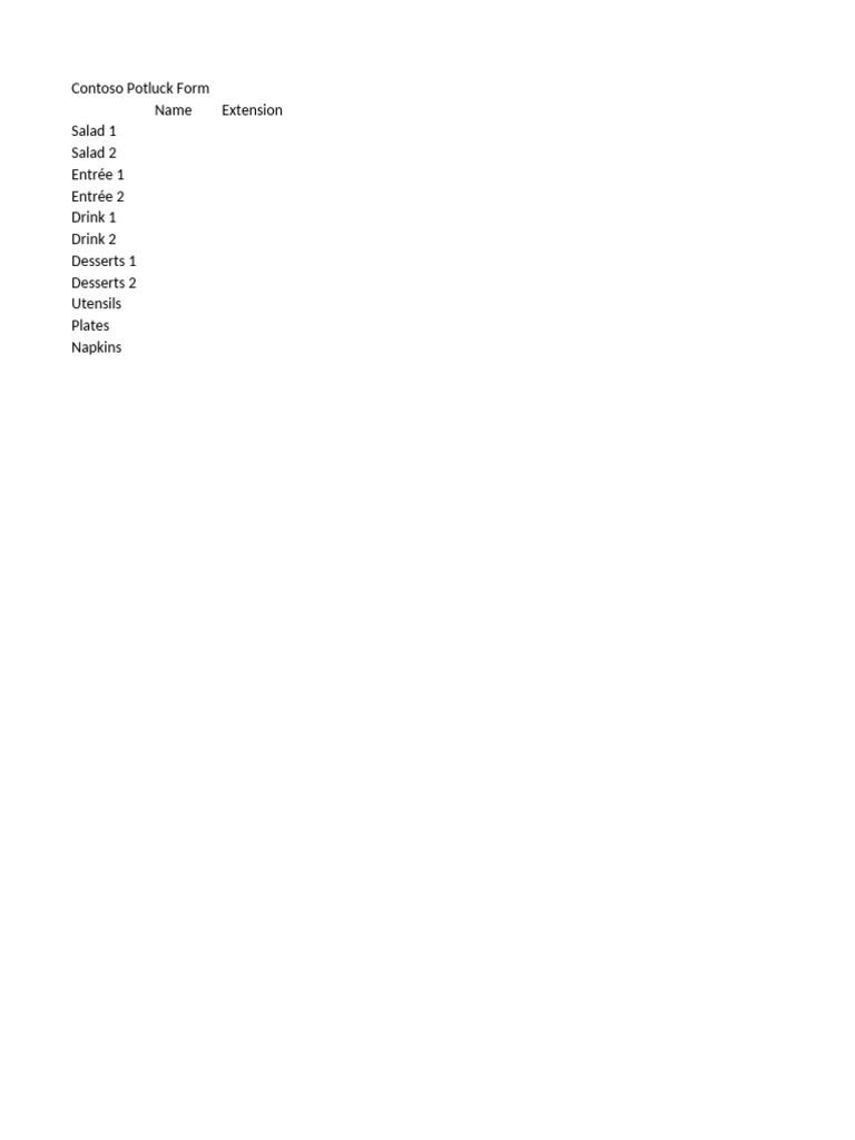 03 Contoso Potluck | PDF