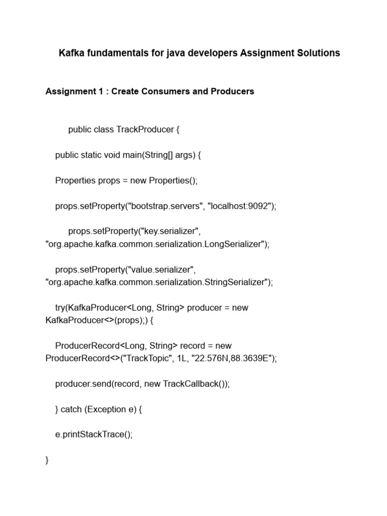 Kafka Assignment Solutions | PDF | Software Engineering | Computing