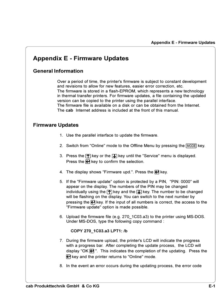 Instruction For Firmware Update | PDF | Office Equipment | Computing