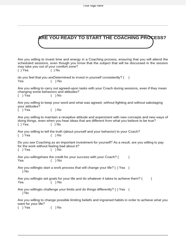 Coaching Readiness Assessment Guide | PDF | Social Psychology ...