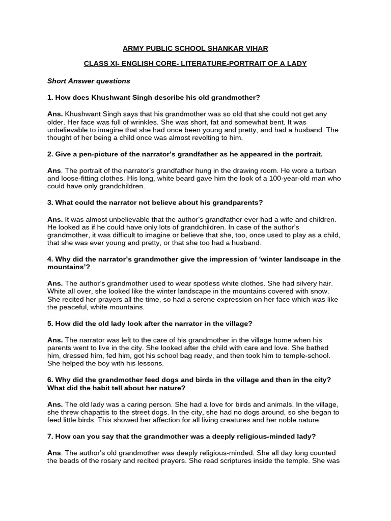 Portrait - Extra QS Solved | PDF | Rosary | Grandparent