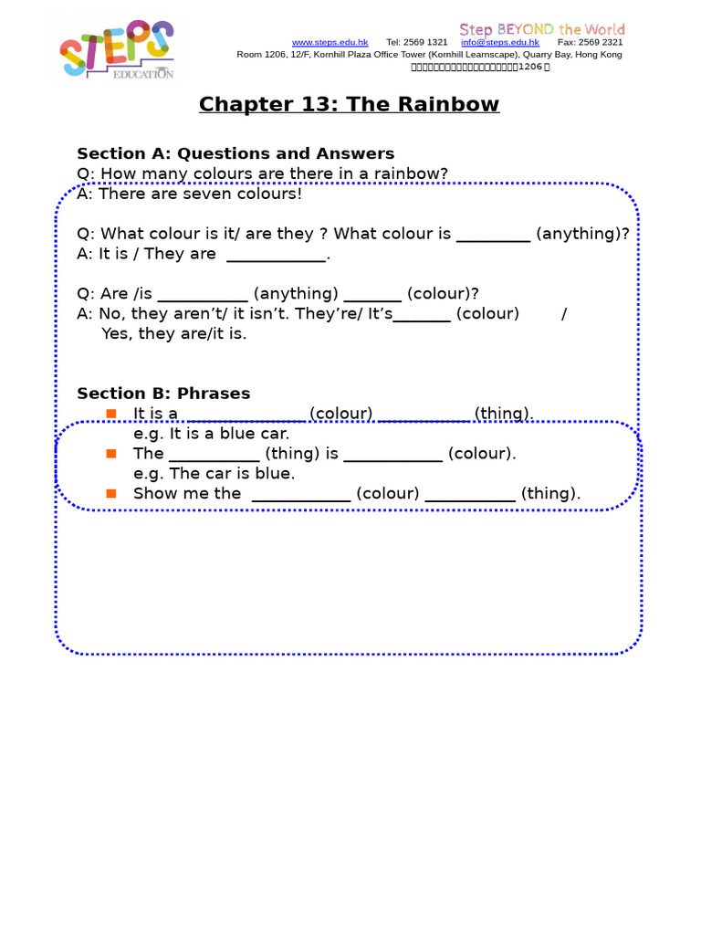 Handout_Chapter 13_The Rainbow (Colours) | PDF