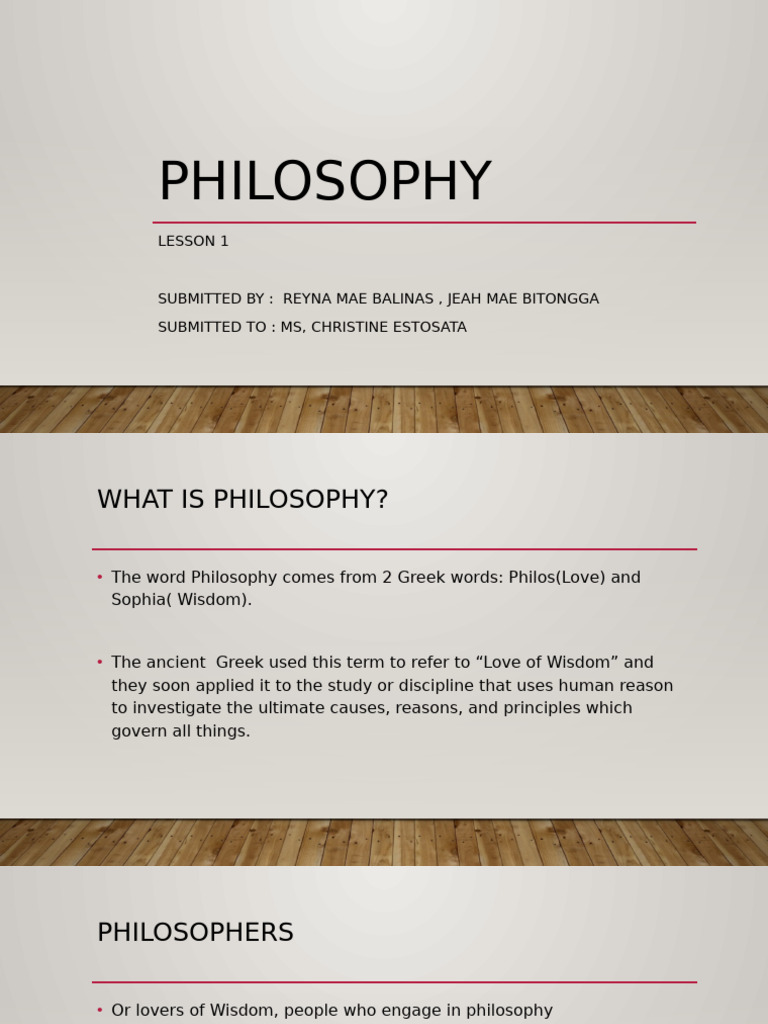 Philosophy Lesson 1 and 2 | PDF | Knowledge | Logic