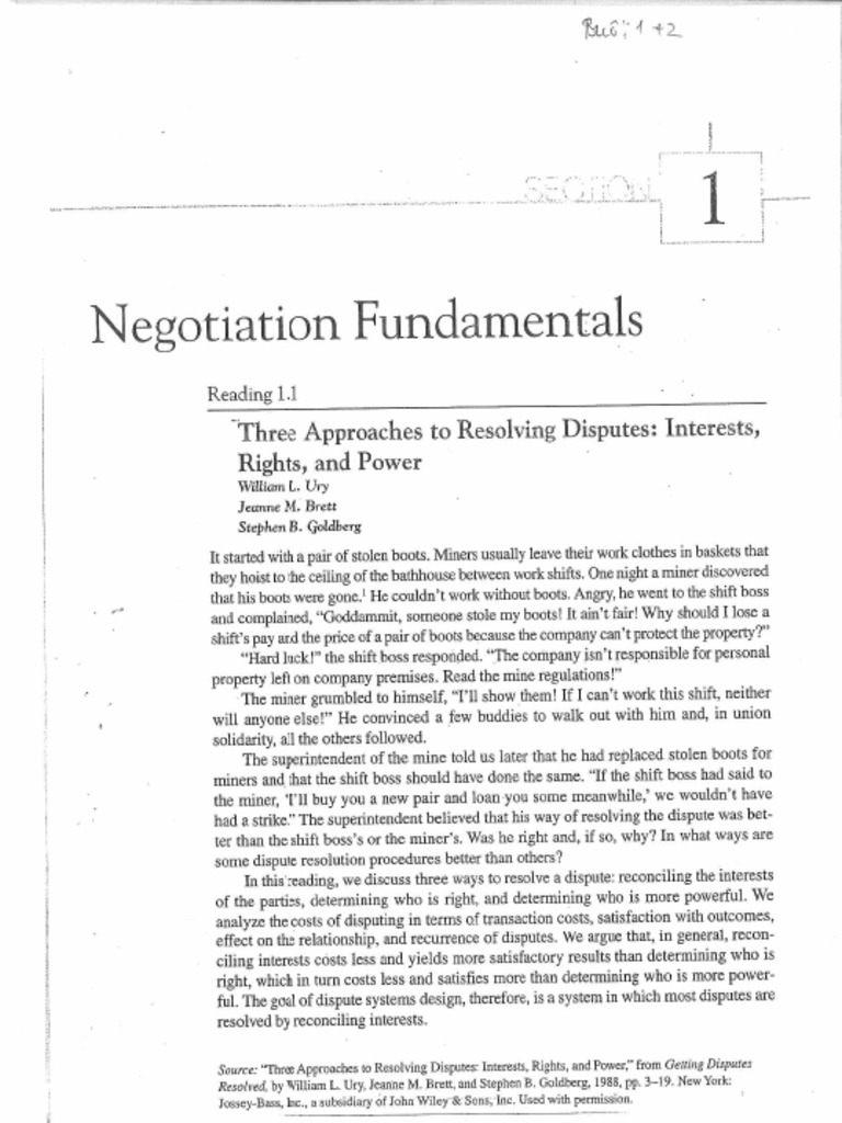 Negotiation Reading Oct 2018 | PDF