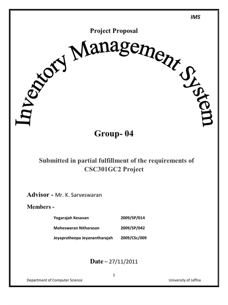 Inventory Management System | PDF | Inventory | Databases