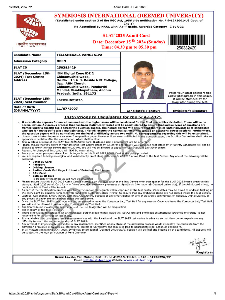 Vamsi 15 Ad Slat | PDF