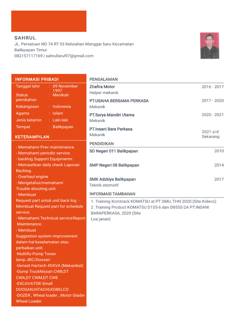 CV - Sahrul | PDF