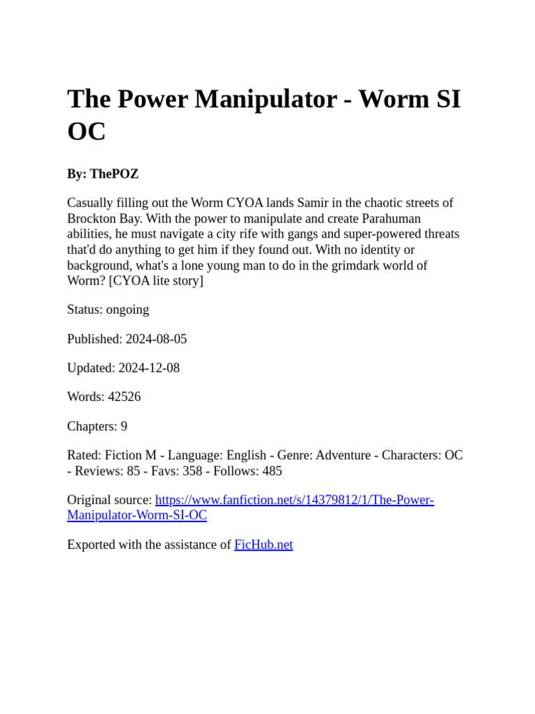 The Power Manipulator - Worm SI OC by ThePOZ-bixq2whm | PDF