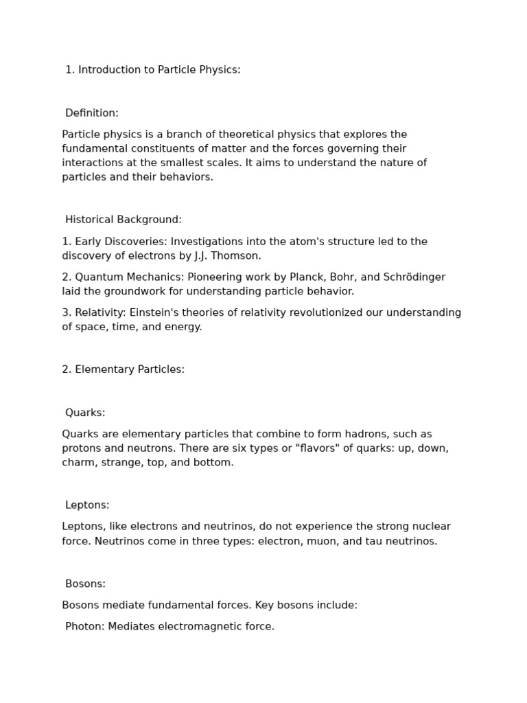 PARTICLE PHYSICS (BASE) | PDF | Elementary Particle | Standard Model