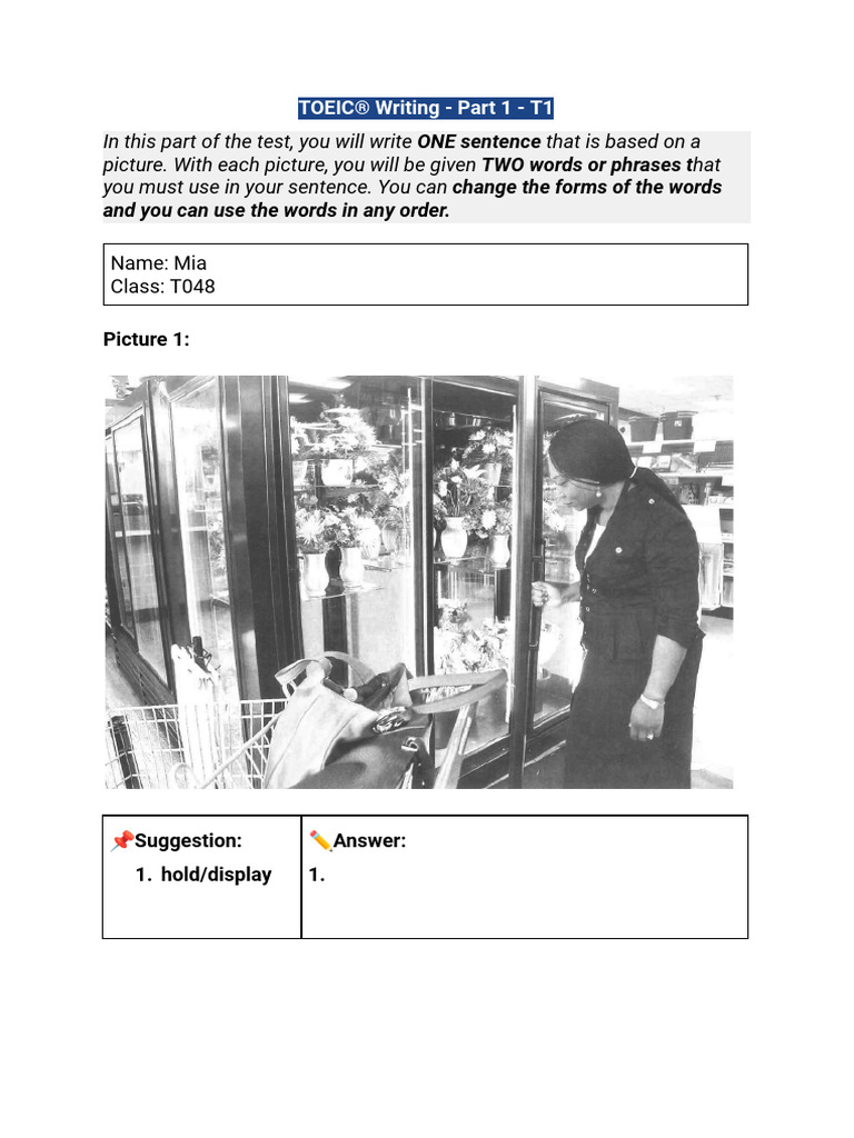 BTVN Writing - Part 1 - T1 | PDF