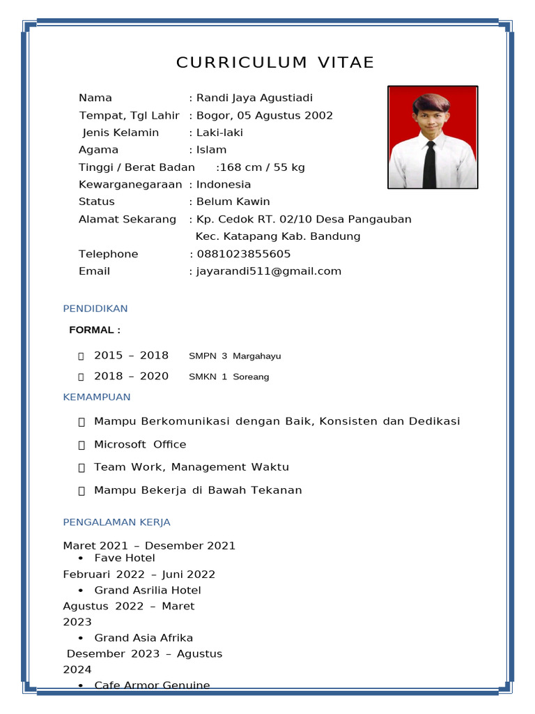 Cv Riandi Jaya | PDF
