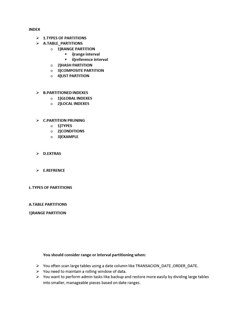 Partitioning in Oracle 1728042170 | PDF | Database Index | Data Management