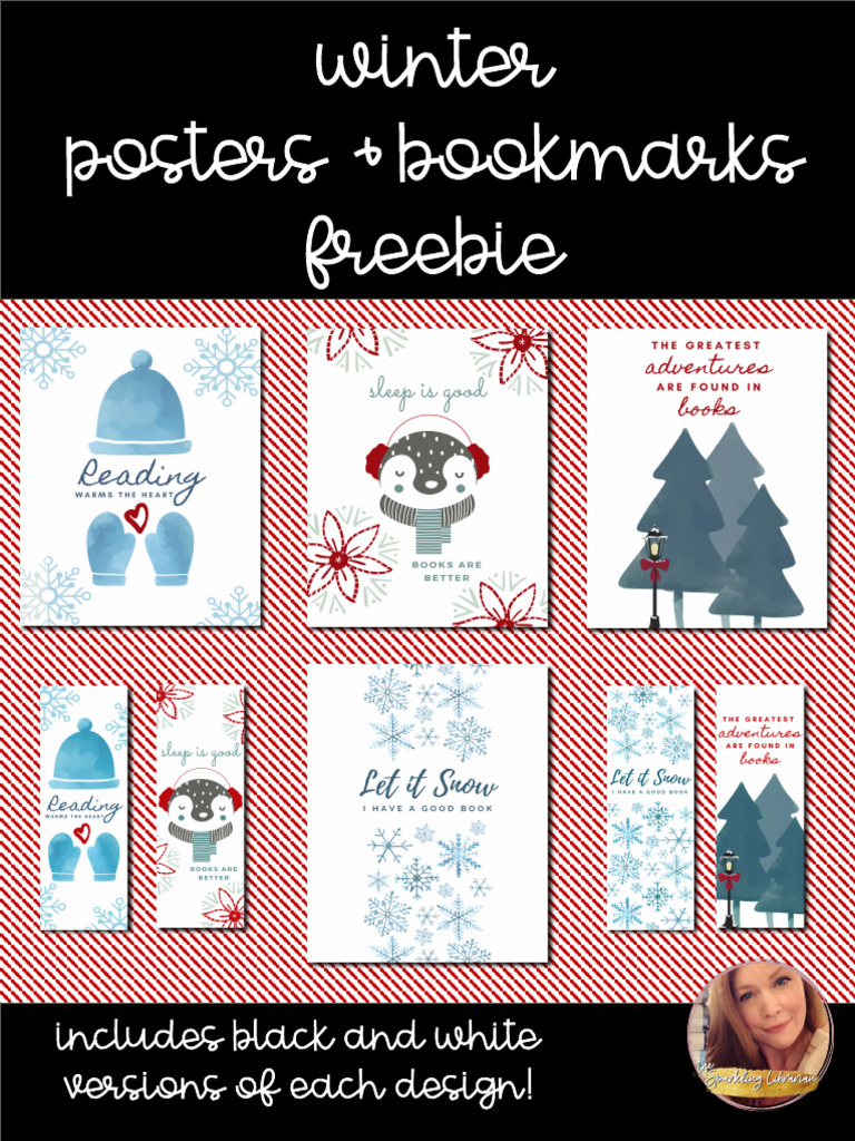 Winter Bookmarks Freebie THESPARKLINGLIBRARIAN | PDF