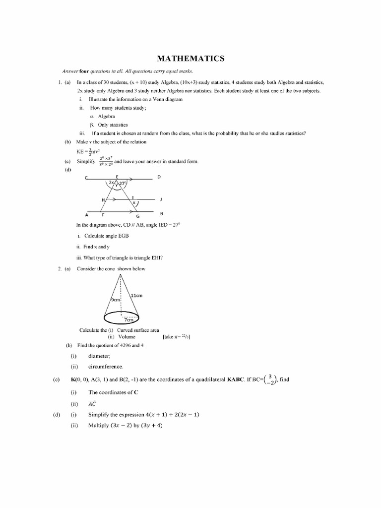 Bece Maths | PDF