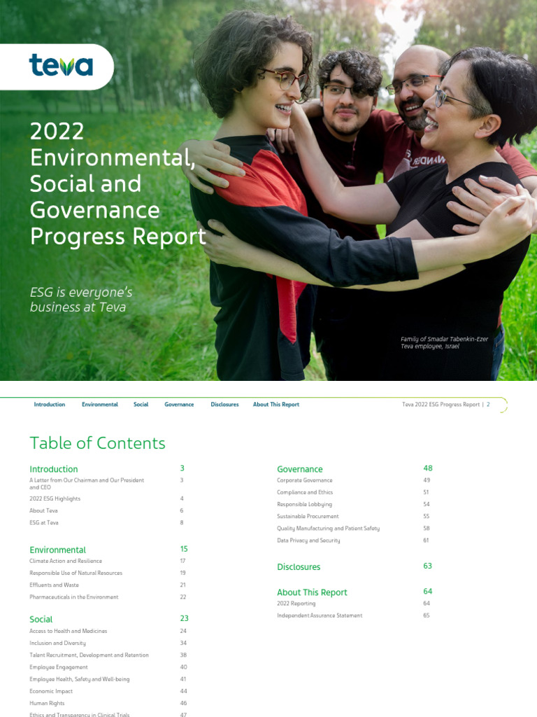 Teva ESG Progress Report - 2022 - Final - v2 | PDF | Governance ...