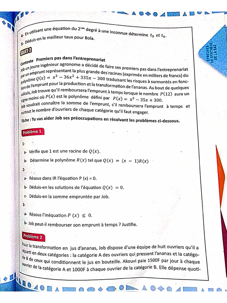 DEVOIRS CPEG St Germain | PDF