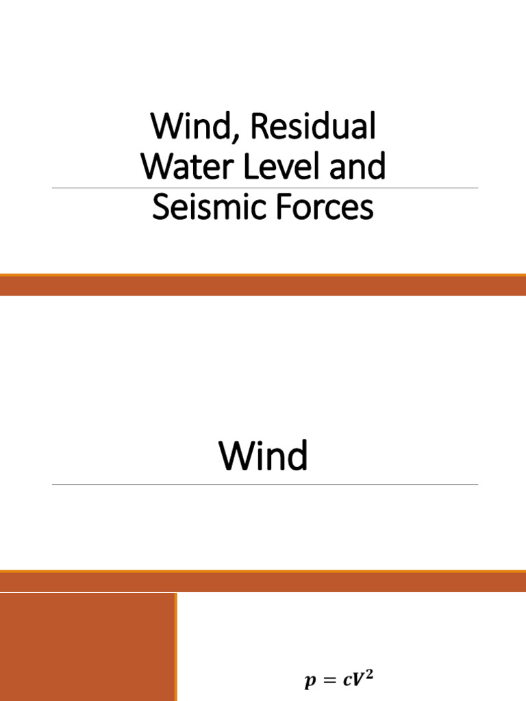 Residual Water Levels and Seismic Forces | PDF | Applied And ...
