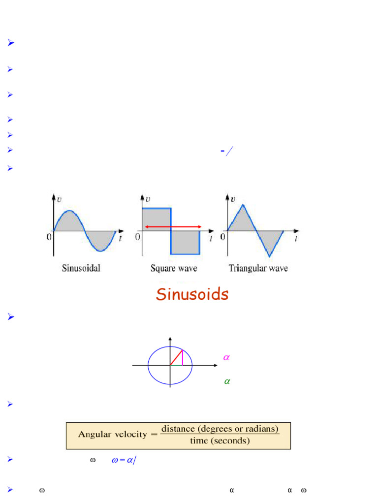 Lecture 1 (Review of AC, Complex Nos and Phasors), 2013 | PDF | Phase (Waves) | Sine Wave