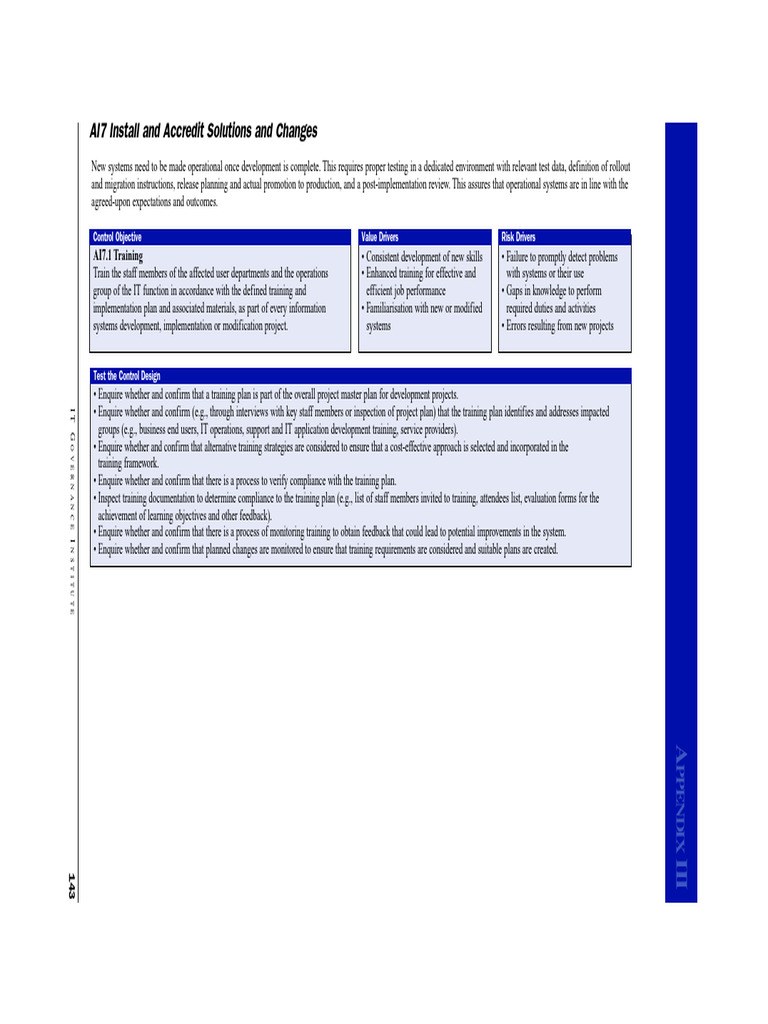 CobIT AI07 Change Management - Systems | PDF | Computing