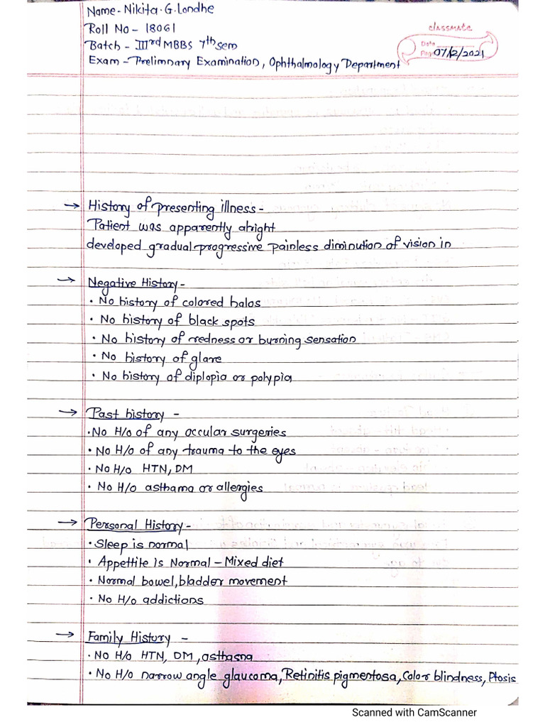 Ophthalmology Practical Clinical Case | PDF