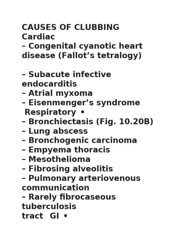 Causes of Clubbing | PDF