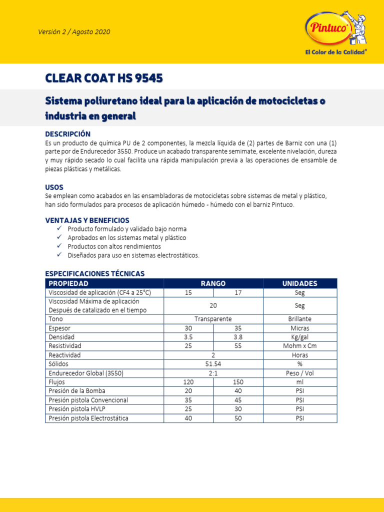 Clear Coat Hs 9545 | PDF