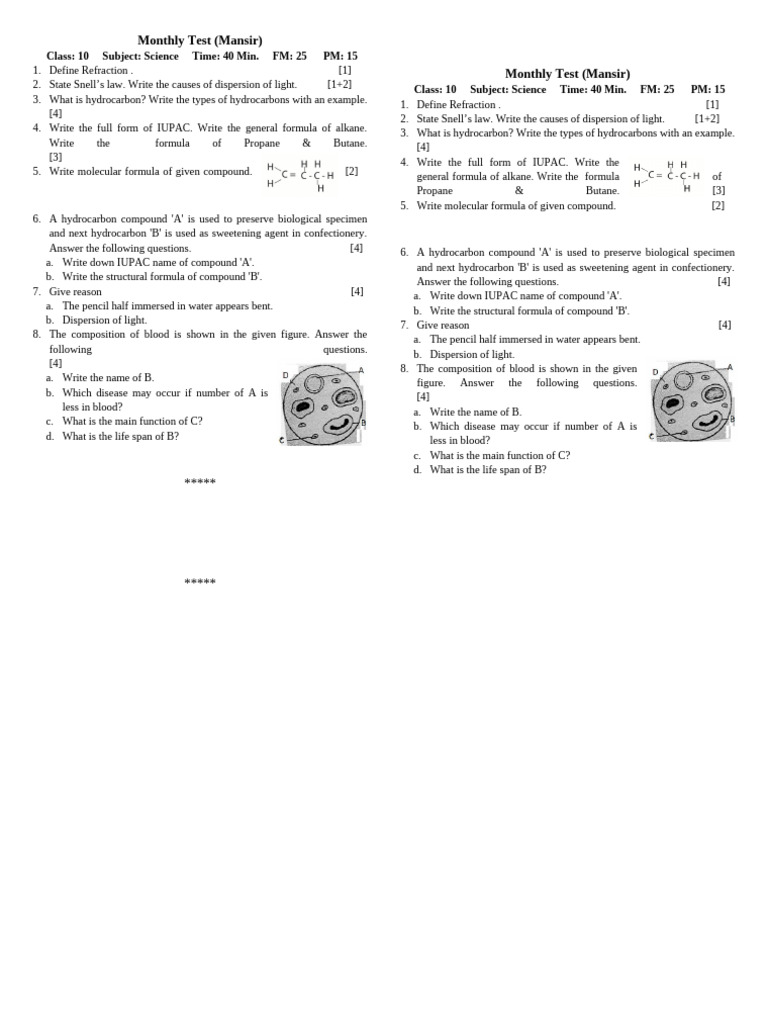 Class 10 Sci Pdf Alkane Hydrocarbons 1229