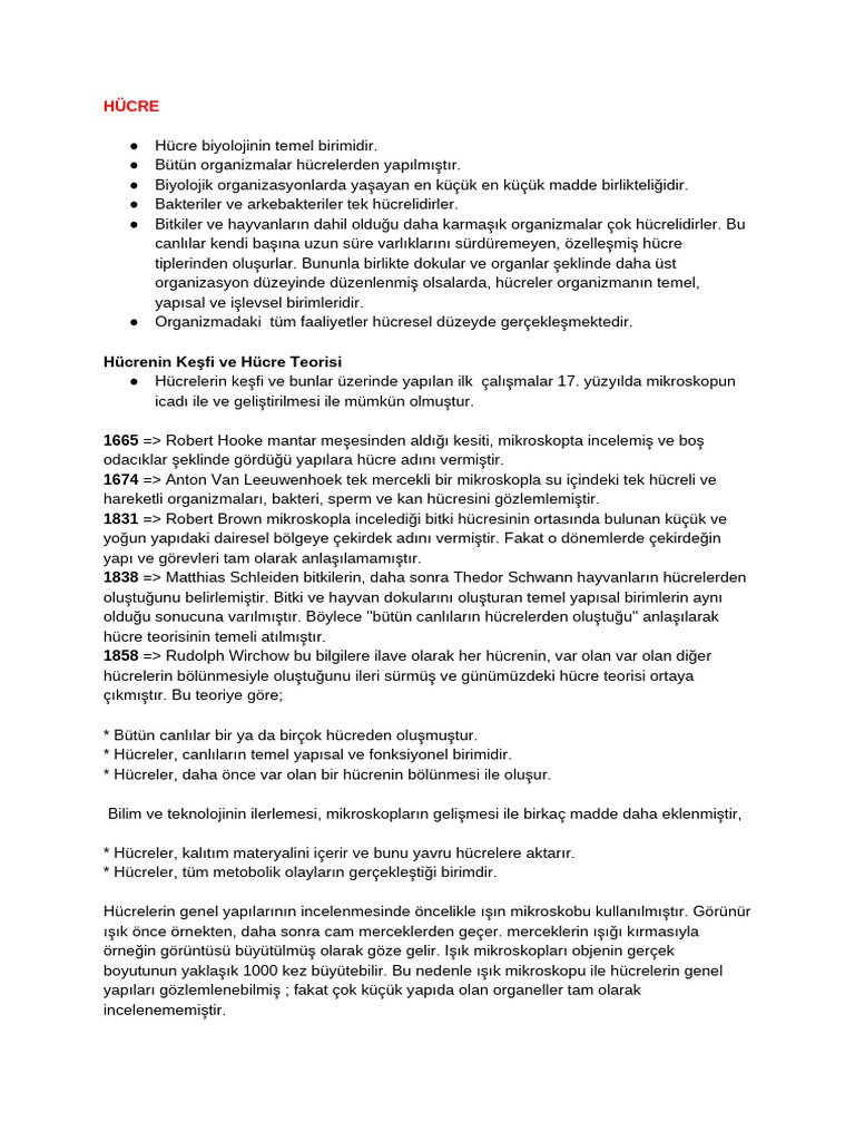 9.sinif Biyoloji 2. Unite Ders Notlari | PDF