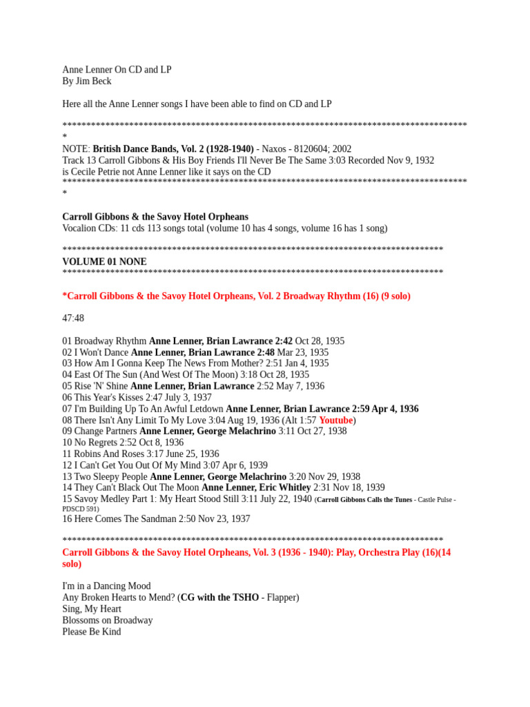 Anne Lenner On CD and LP | PDF