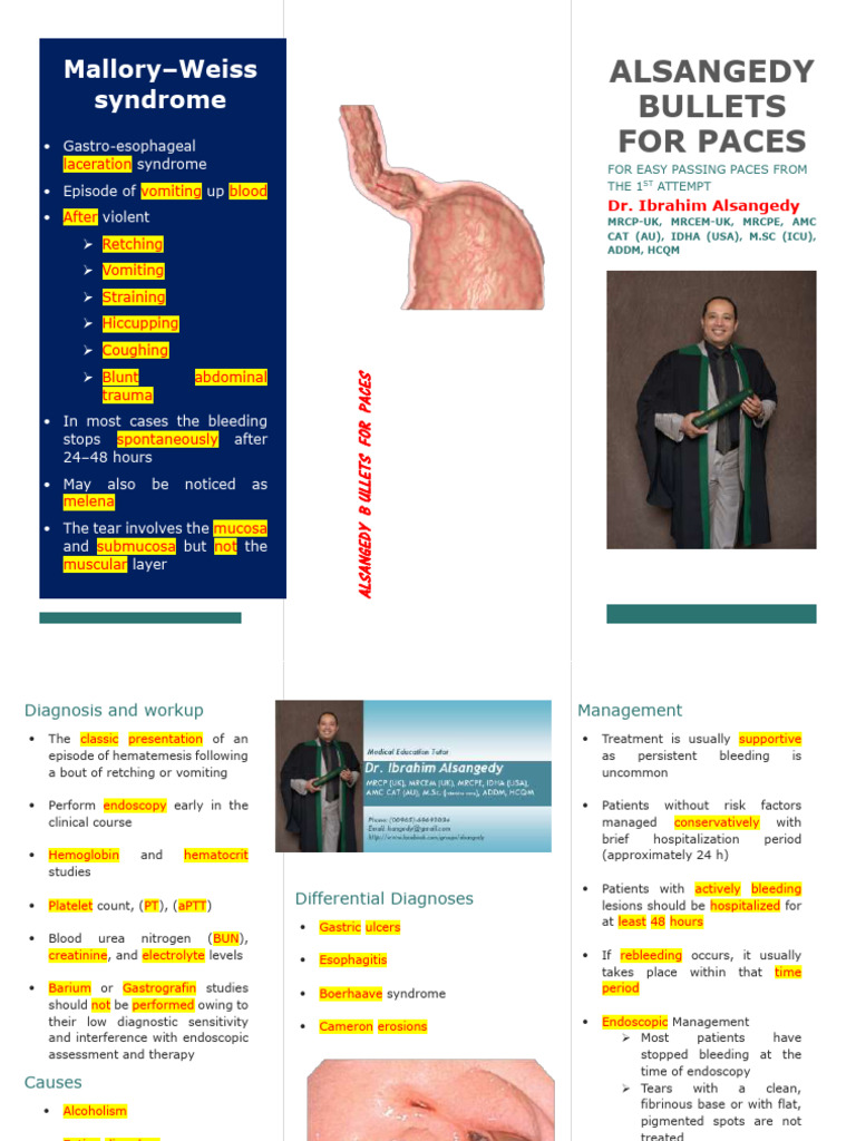 ALSANGEDY BULLETS FOR PACES Mallory-Weiss Syndrome | PDF | Digestive ...