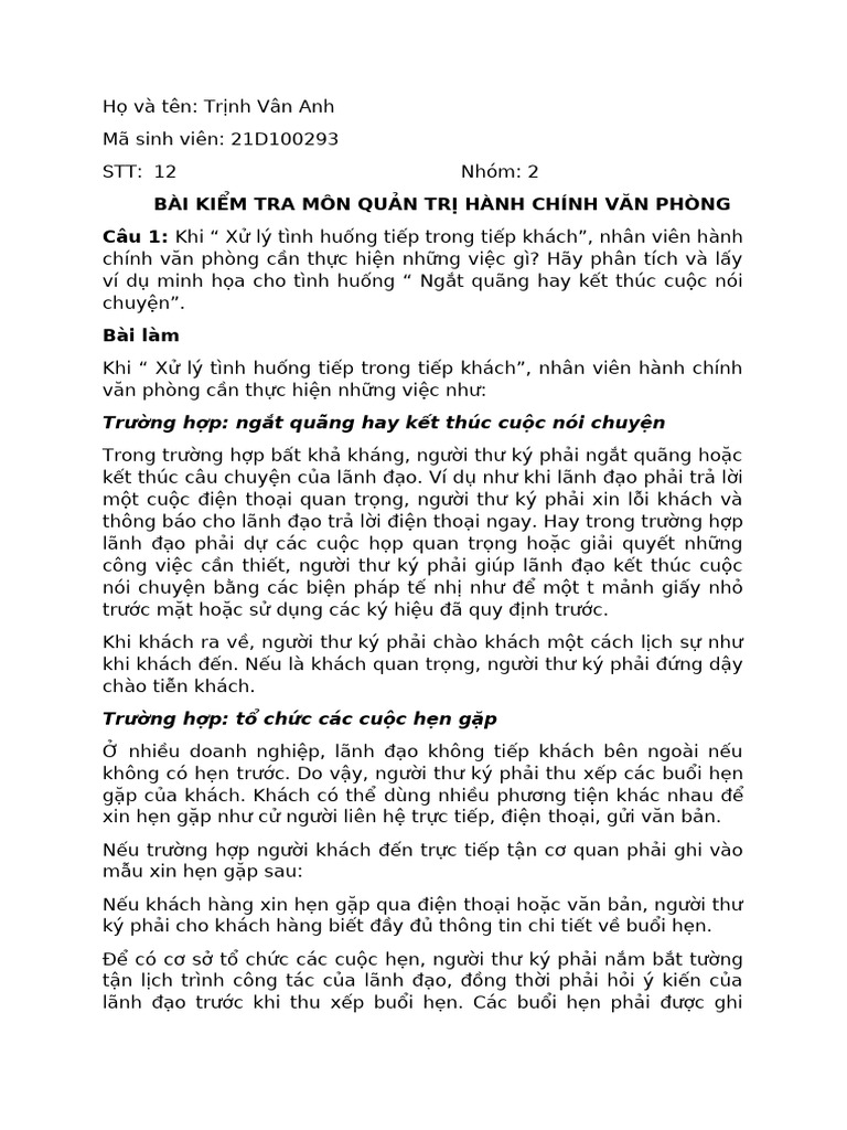 QTHCVP 12 Trịnh-Vân-Anh Nhóm-2 | PDF