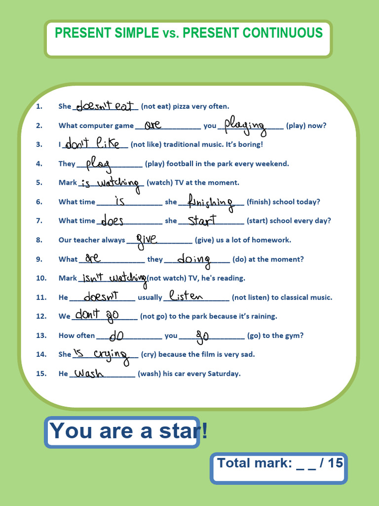 Present Simple Vs | PDF