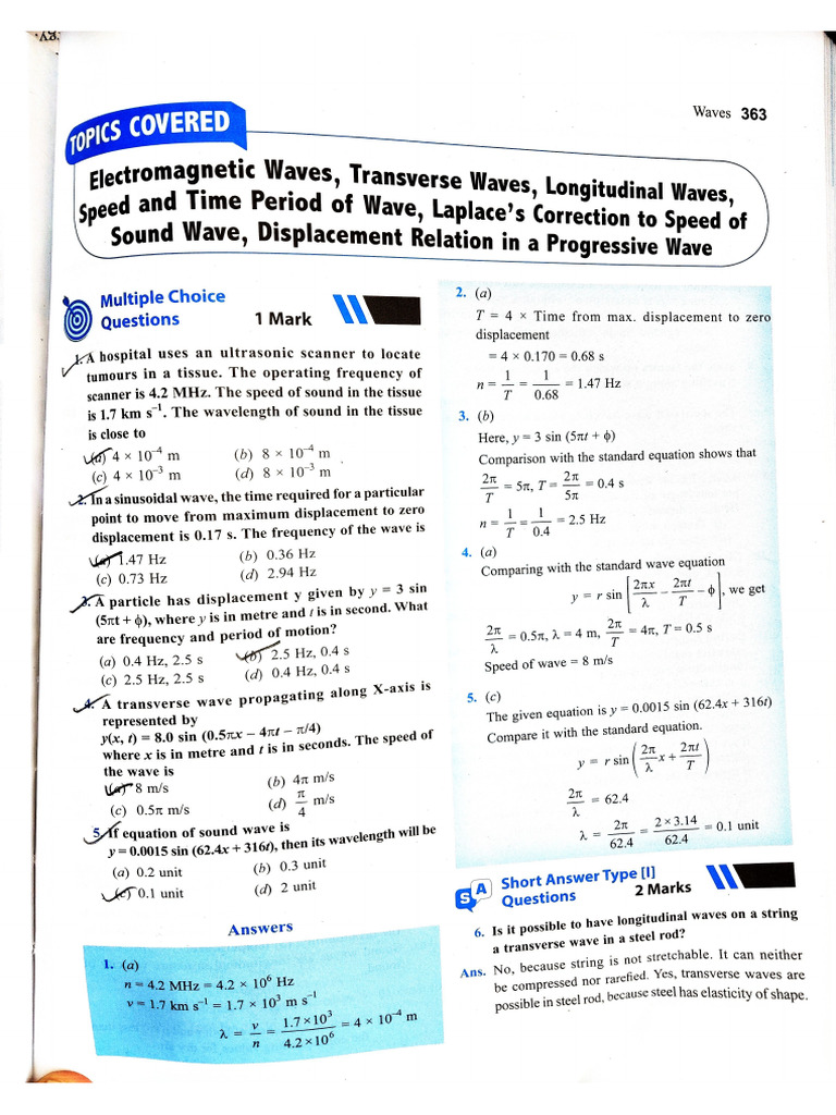 Physics ch waves | PDF