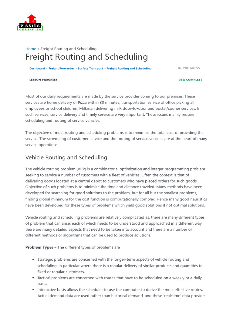 Freight Routing and Scheduling | PDF | Routing | Applied Mathematics