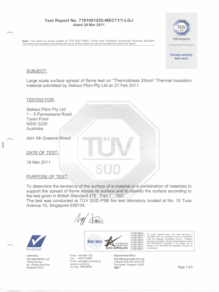 TUV 5 - Thermobreak | PDF