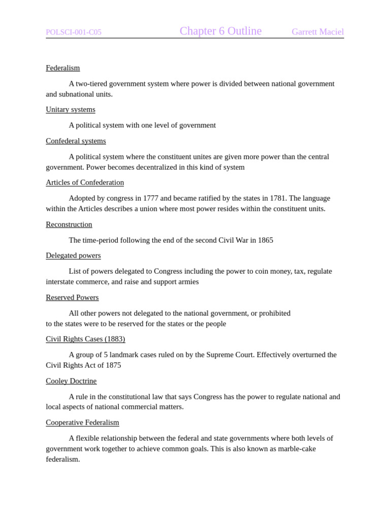 Chapter 6 - Political science | PDF | Supremacy Clause | Legal Documents