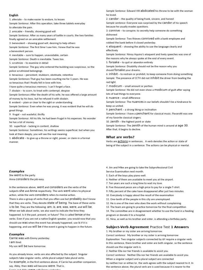 English | PDF | Grammatical Number | Verb