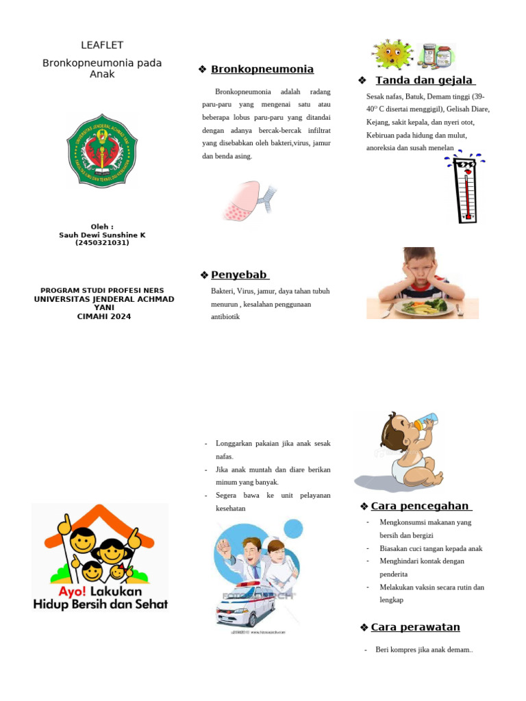 Leaflet Bronkopneumonia | PDF