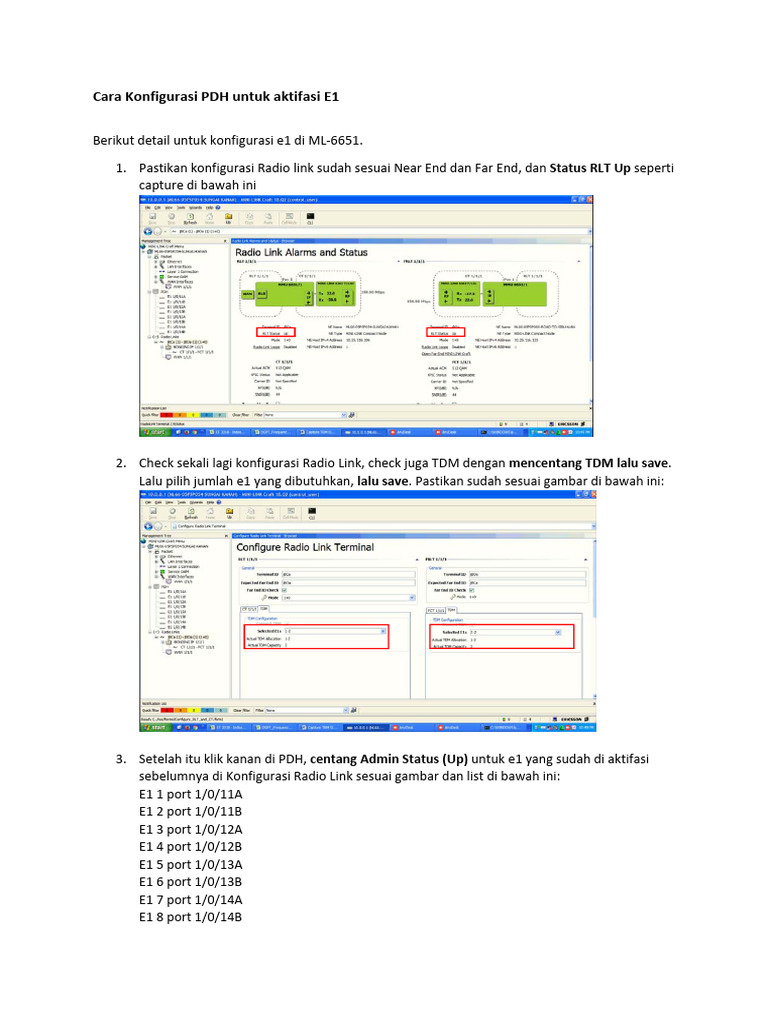Cara Konfigurasi PDH (E1) Di ML-6651 | PDF