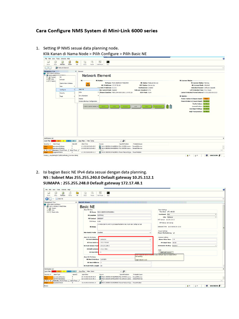 Cara Configure NMS System Di Mini-Link 6600 | PDF