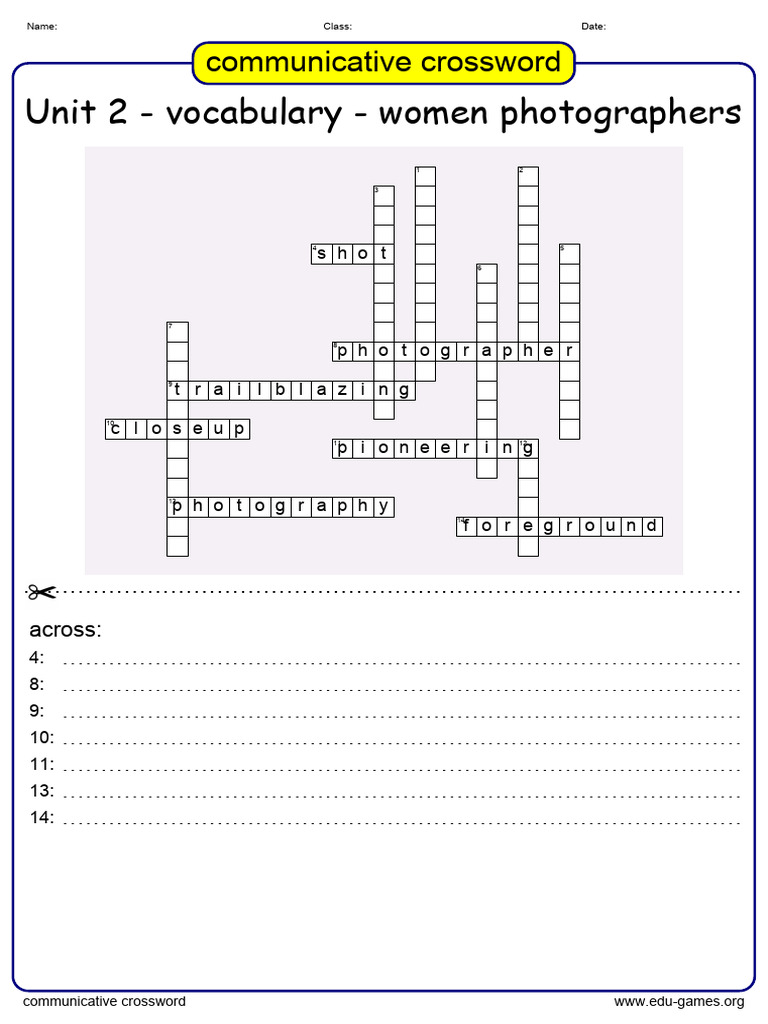 Unit 2 - vocabulary - women photographers | PDF