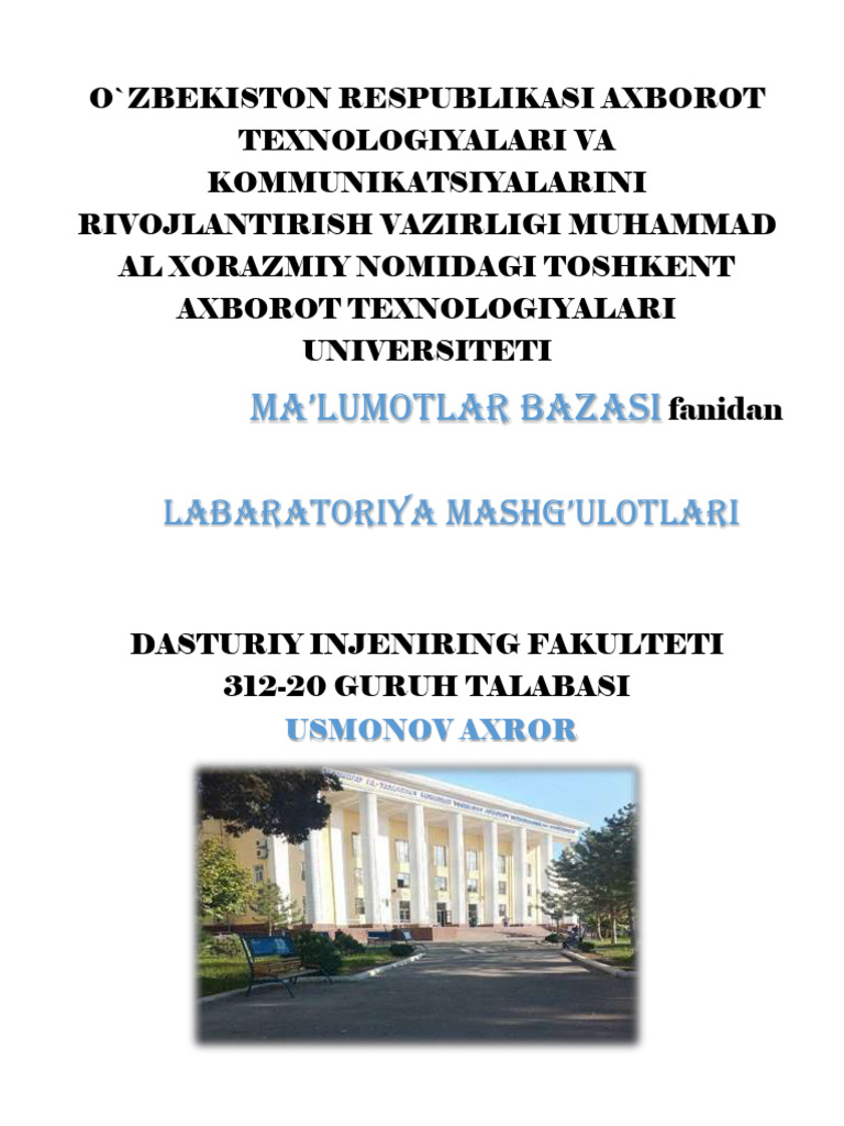 Usmonov - 1-3 Labaratoriya | PDF