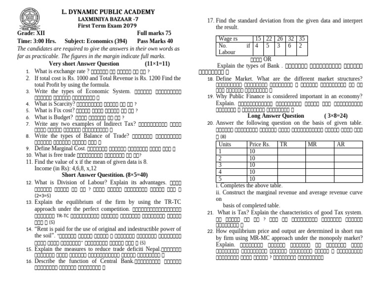 Class 12 Economics | PDF | Economics | Perfect Competition