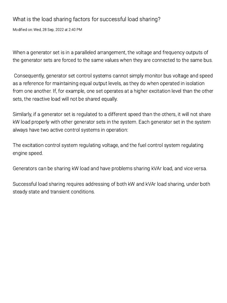 What Is The Load Sharing Factors For Successful Load Sharing - Support ...