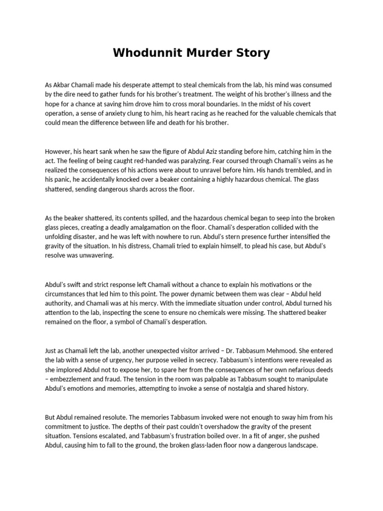 Whodunnit Murder Story | PDF