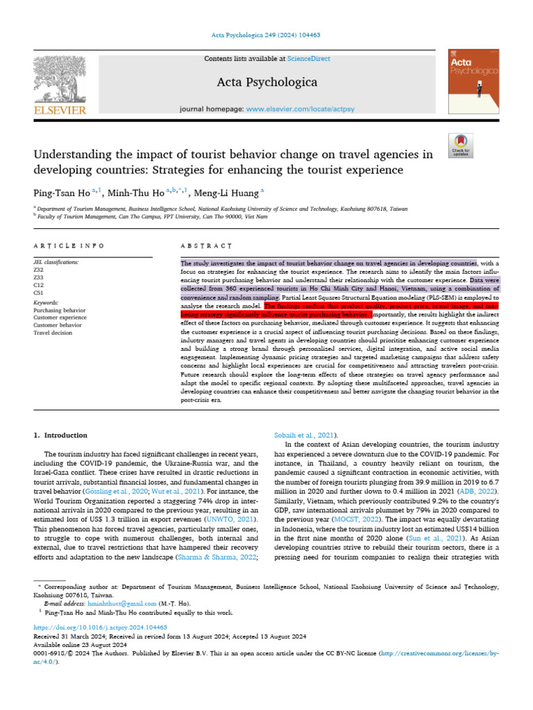 Understanding The Impact of Tourist Behavior | PDF | Consumer Behaviour ...
