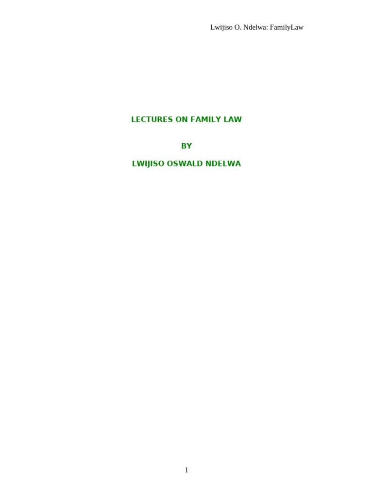 Family Law Notes[1] | PDF | Marriage | Polygamy